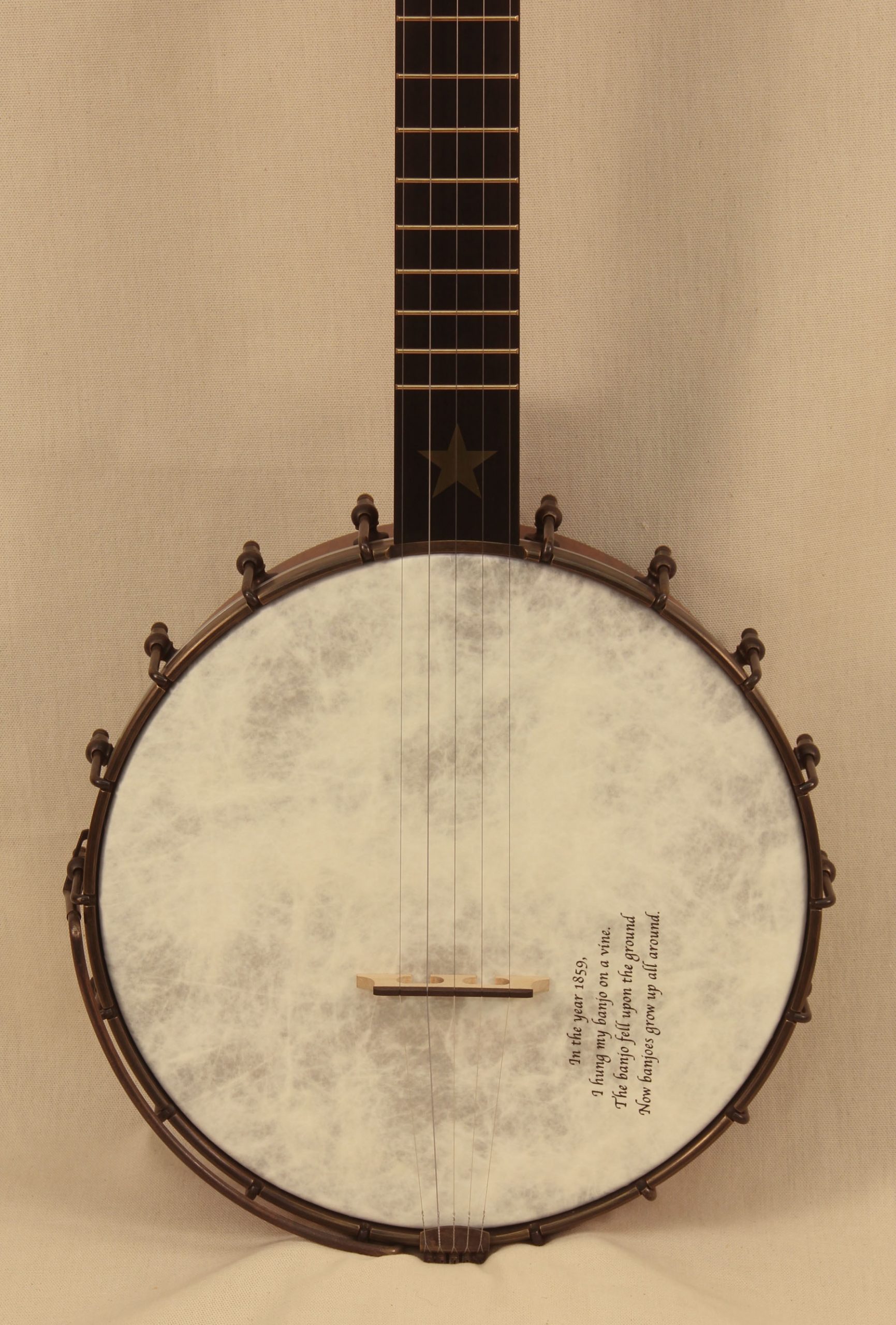 032 - Brass Star Curly Maple Banjo - Seeders Instruments