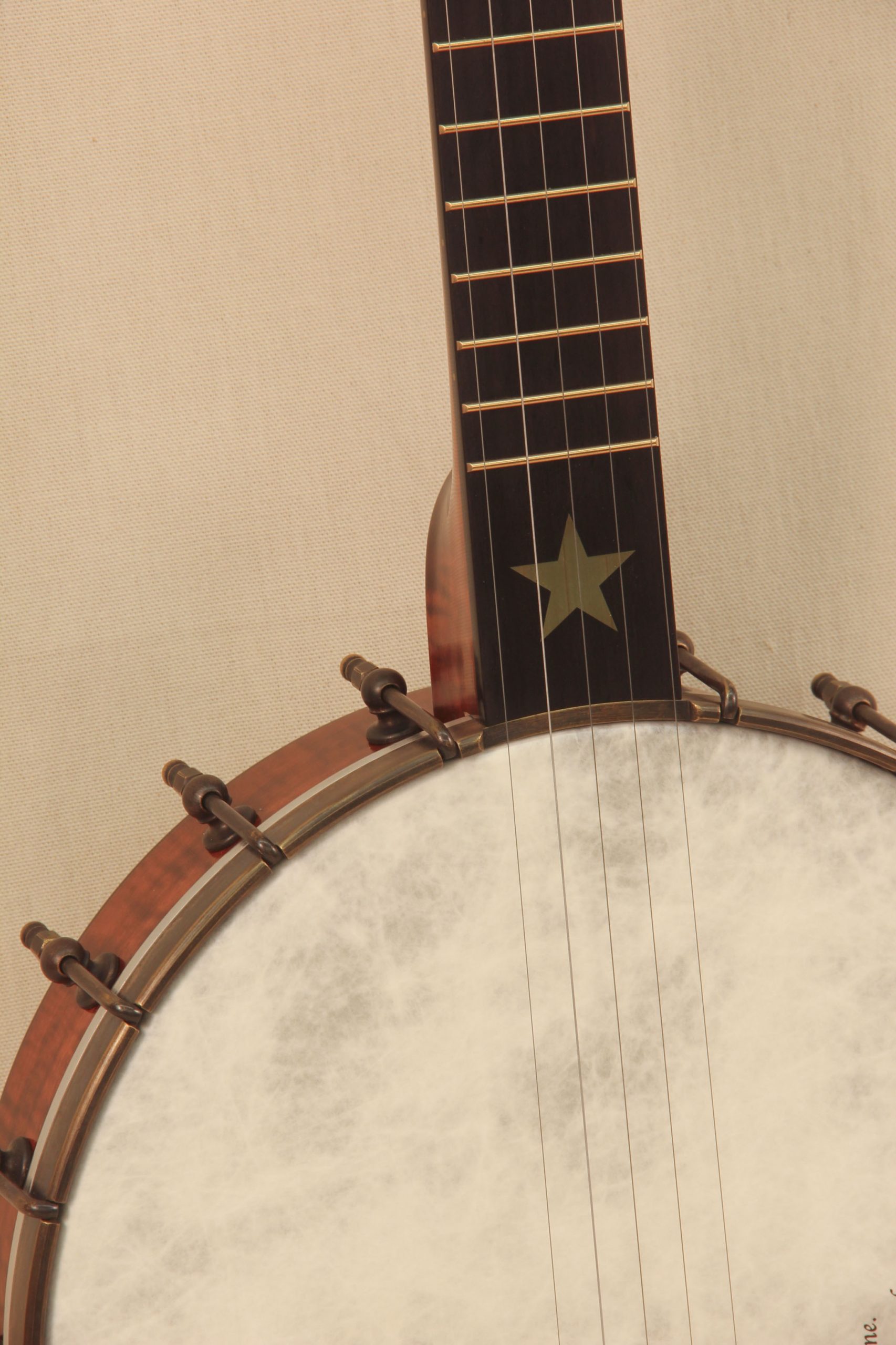 032 - Brass Star Curly Maple Banjo - Seeders Instruments