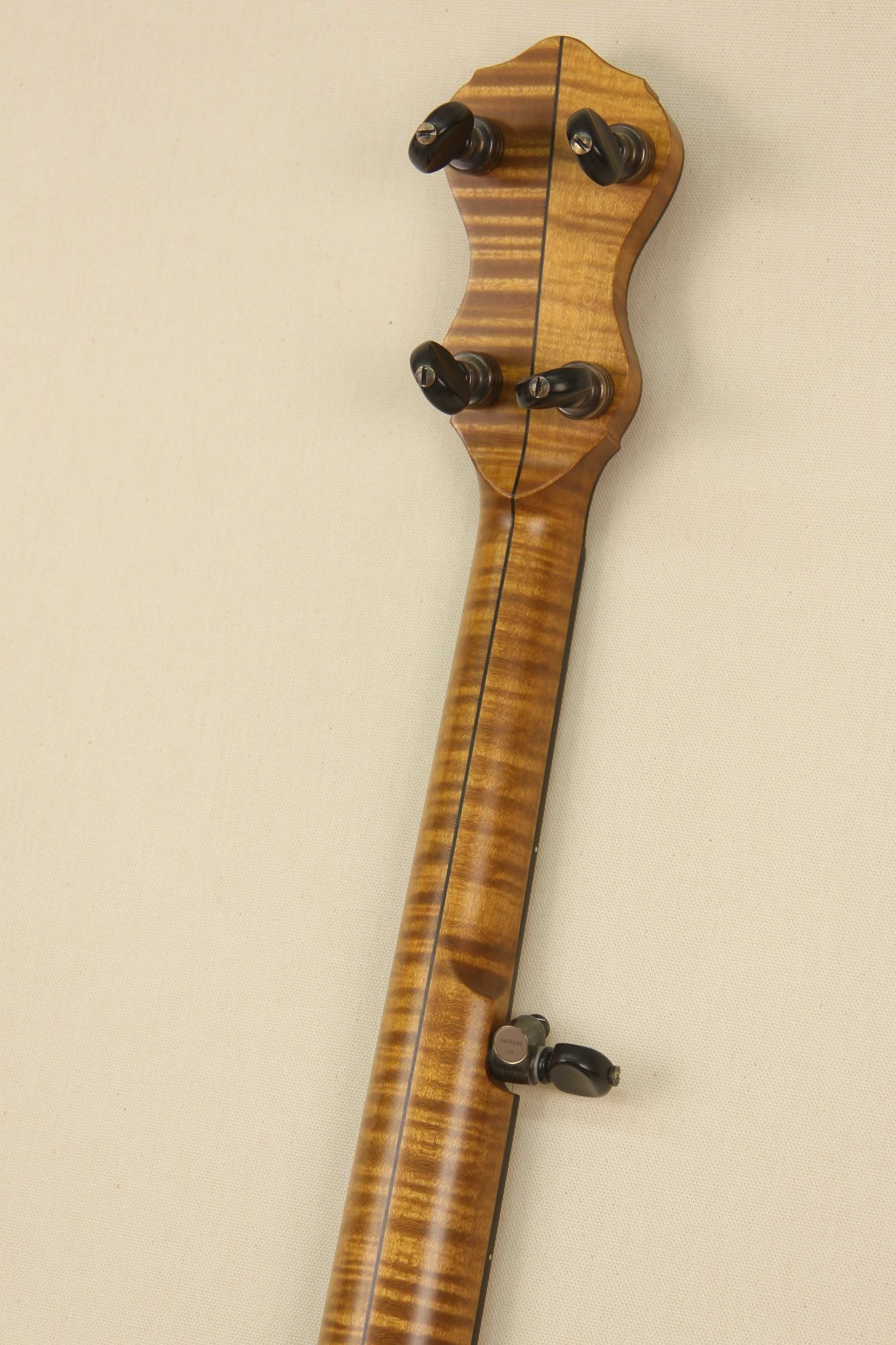 089 - Curly Maple Rolled Brass Tone Ring Banjo-12 - Seeders Instruments